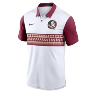 Nike Florida State Seminoles Primetime Campus Vapor Dri-fit College Polo - White