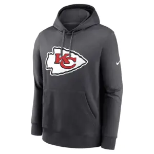 Nike Kansas City Chiefs Club Logo Nfl Pullover Hoodie - Grey