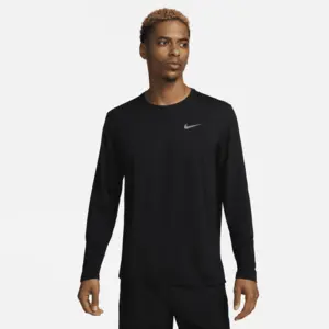 Nike Miler Dri-fit Uv Long-sleeve Running Top - Black