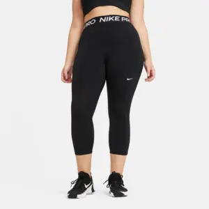 Nike Pro Mid-rise Crop Mesh-panel Leggings