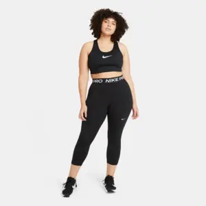 Nike Pro Mid-rise Crop Mesh-panel Leggings