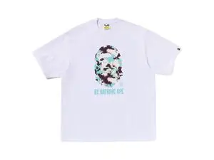 A BATHING APE Map Camo Bathing Ape Relaxed Fit Tee Shirt - White
