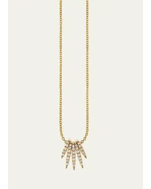 SYDNEY EVAN 14k Yellow Diamond Needle Drop Pendant Necklace
