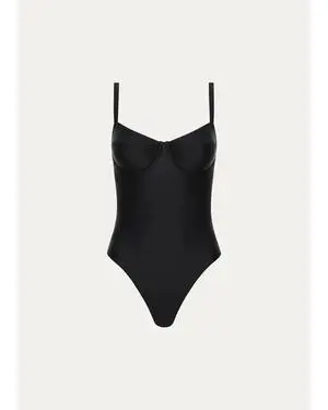 Matteau Balconette One-piece Swimsuit - Deep Black