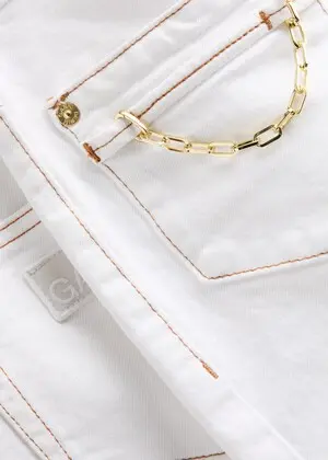 GANNI Embellished Flared-leg Jeans - White