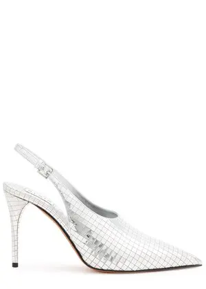 Alaïa Metallic Leather Slingback Pumps