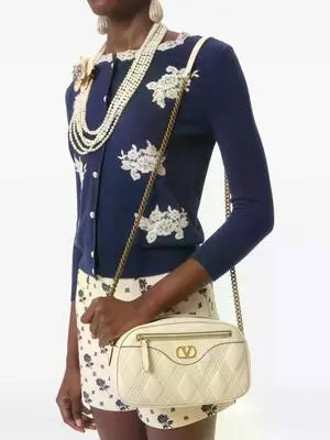 Valentino Garavani Lace-trim Embroidered Cardigan - Blue