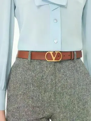 Valentino Garavani Logo-plaque Belt - Brown