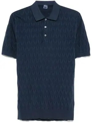 Fedeli Textured Polo Shirt - Blue