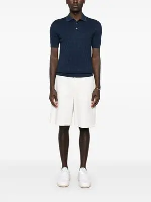 Fedeli Textured Polo Shirt - Blue