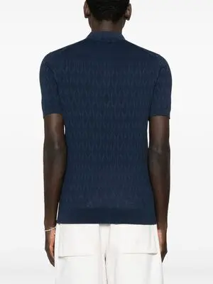 Fedeli Textured Polo Shirt - Blue