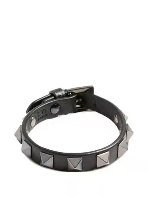 Valentino Garavani Rockstud Leather Bracelet - Black