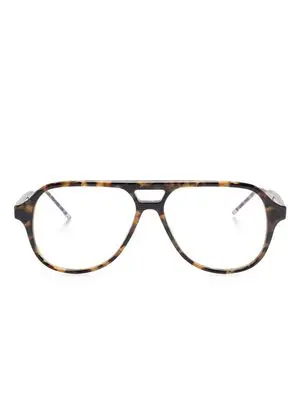 Thom Browne Pilot-frame Glasses - Brown