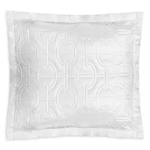DEA LUXURY LINENS Dea Palm Beach Tc Chaine Quilted Euro Sham - White