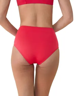 ANDIE High Waisted Bikini Bottom - Cherry Red