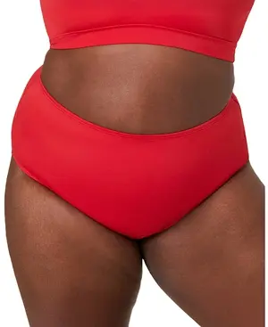 ANDIE High Waisted Bikini Bottom - Cherry Red