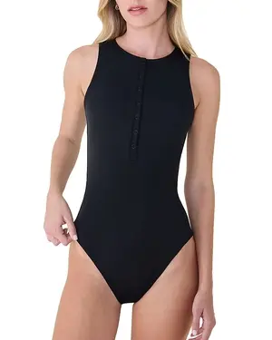 ANDIE Malibu Snap Front One Piece Swimsuit - Black