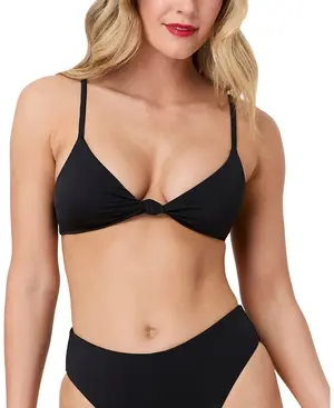ANDIE Santorini Knot Front Bikini Top - Black