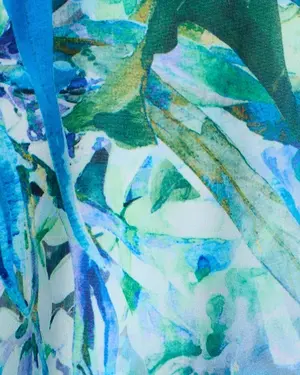 Rickie Freeman For Teri Jon Chiffon Leaf Print Gown