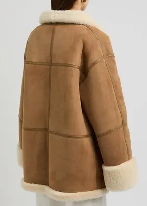 TOTEME Shearling-trimmed Suede Jacket - Beige