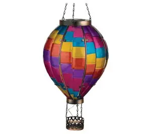 REGAL ART & GIFT Hot Air Balloon Solar Lantern Xlg Stripe - One-color