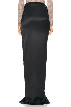 Balenciaga Satin Wrap Skirt - Black