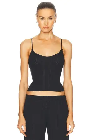 COU COU The Long Cami Top - Black