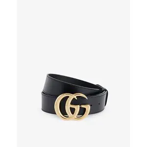 Gucci Logo-buckle Leather Belt - Black