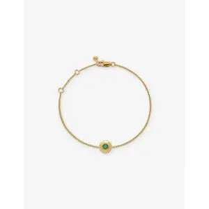 Monica Vinader May Birthstone Emerald Bracelet - Yellow Gold
