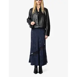 Zadig&Voltaire Lace-trim Jacquard Silk Maxi Skirt