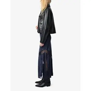 Zadig&Voltaire Lace-trim Jacquard Silk Maxi Skirt