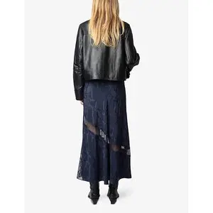 Zadig&Voltaire Lace-trim Jacquard Silk Maxi Skirt
