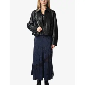 Zadig&Voltaire Lace-trim Jacquard Silk Maxi Skirt
