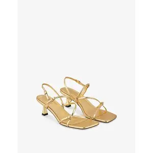 Sandro Strappy 65 Leather Heeled Sandals - Naturels