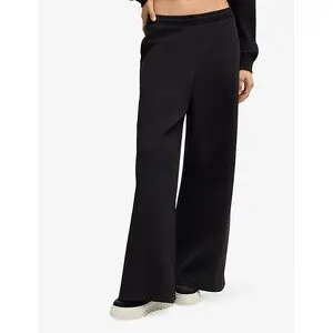 Hugo Boss Wide-leg Loose-fit Cotton-blend Jogging Bottoms - Black