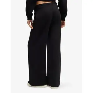 Hugo Boss Wide-leg Loose-fit Cotton-blend Jogging Bottoms - Black