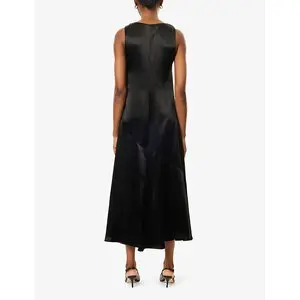 Max Mara Cima Sleeveless Satin Midi Dress