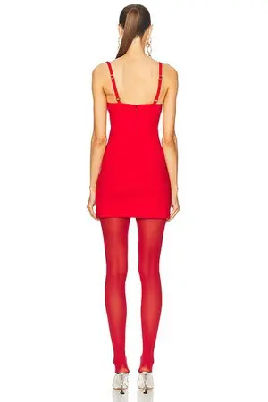 AREA Crystal Link Mini Dress