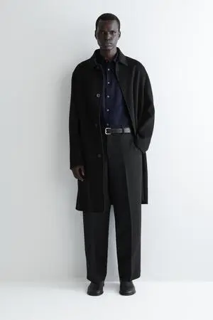 Cos Slim Tailored Poplin Shirt - Navy