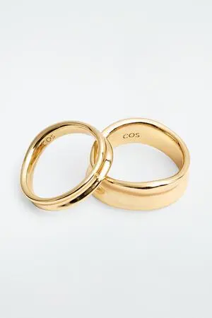 COS Curved Stacking Rings - Set Of Two