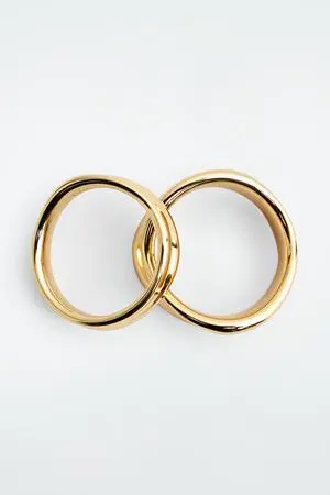 Cos Curved Stacking Rings Set Of Two - Bronze