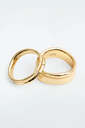 Cos Curved Stacking Rings - Set Of Two Brown