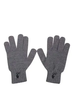 Off-White Hand Off Wool Gloves - Grey
