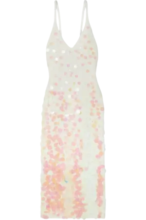 Christopher John Rogers Sequin-embellished Wool Midi Dress