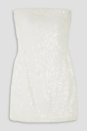 Sprwmn Strapless Sequined Mini Dress