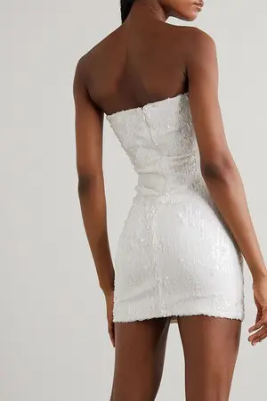 Sprwmn Strapless Sequined Mini Dress