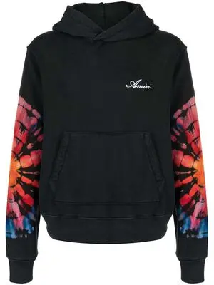 Amiri Embroidered Tie-dye Hoodie - Black