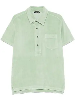 TOM FORD Towelling Short-sleeve Polo Shirt - Green
