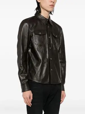 TOM FORD Button-up Leather Jacket
