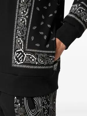 Philipp Plein Paisley-print Hoodie - Black